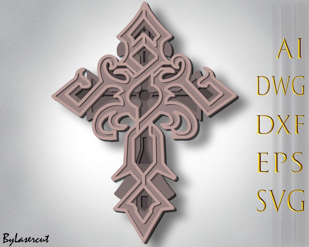 Multilayer Cross SVG: Laser Cut Mandala Design (digital Files) - Etsy