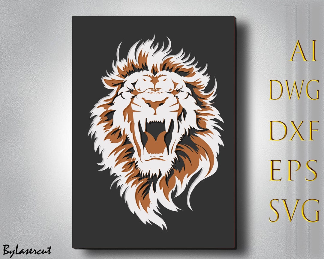 Lion 3d Layered Svg,3d Layer Lion,lion Laser Cut,paper Cut,lion Dxf ...