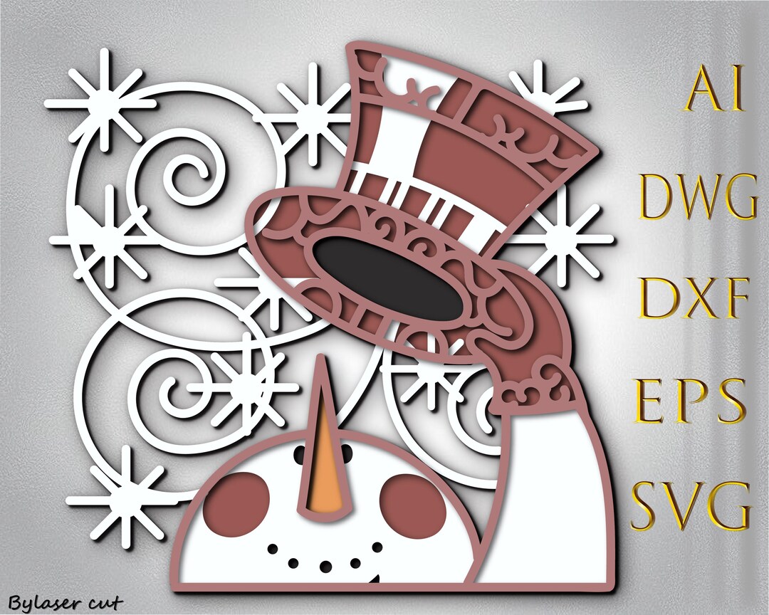 Snowman Multilayer Svg,laser Cut,paper Cut File,cnc,3d Mandala,plywood ...