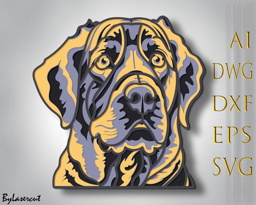 Black Labrador 3D Layered Svg,dog Laser Cut,dog Paper Cut,3d Mandala ...