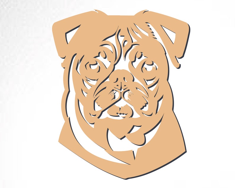Pug Multilayer Svg,pug 3d Pug Laser Cut,cute Pug Paper Cut,3d Mandala ...