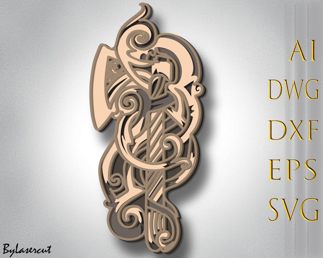 Ax Multilayer Svg,ax Laser Cut, Ax Cut File,ax 3D Layer, Plywood ...