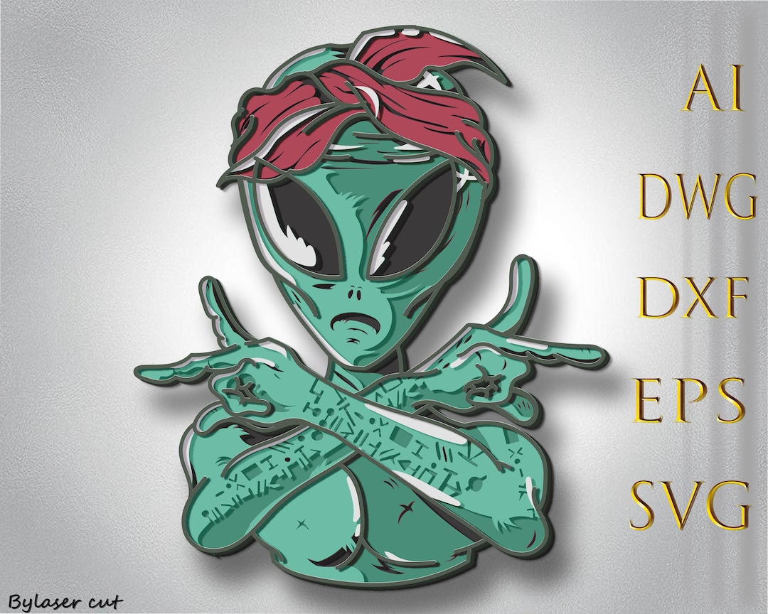 Alien Woman Multilayer Svg,laser Cut,paper Cut File,cnc,3d Mandala ...