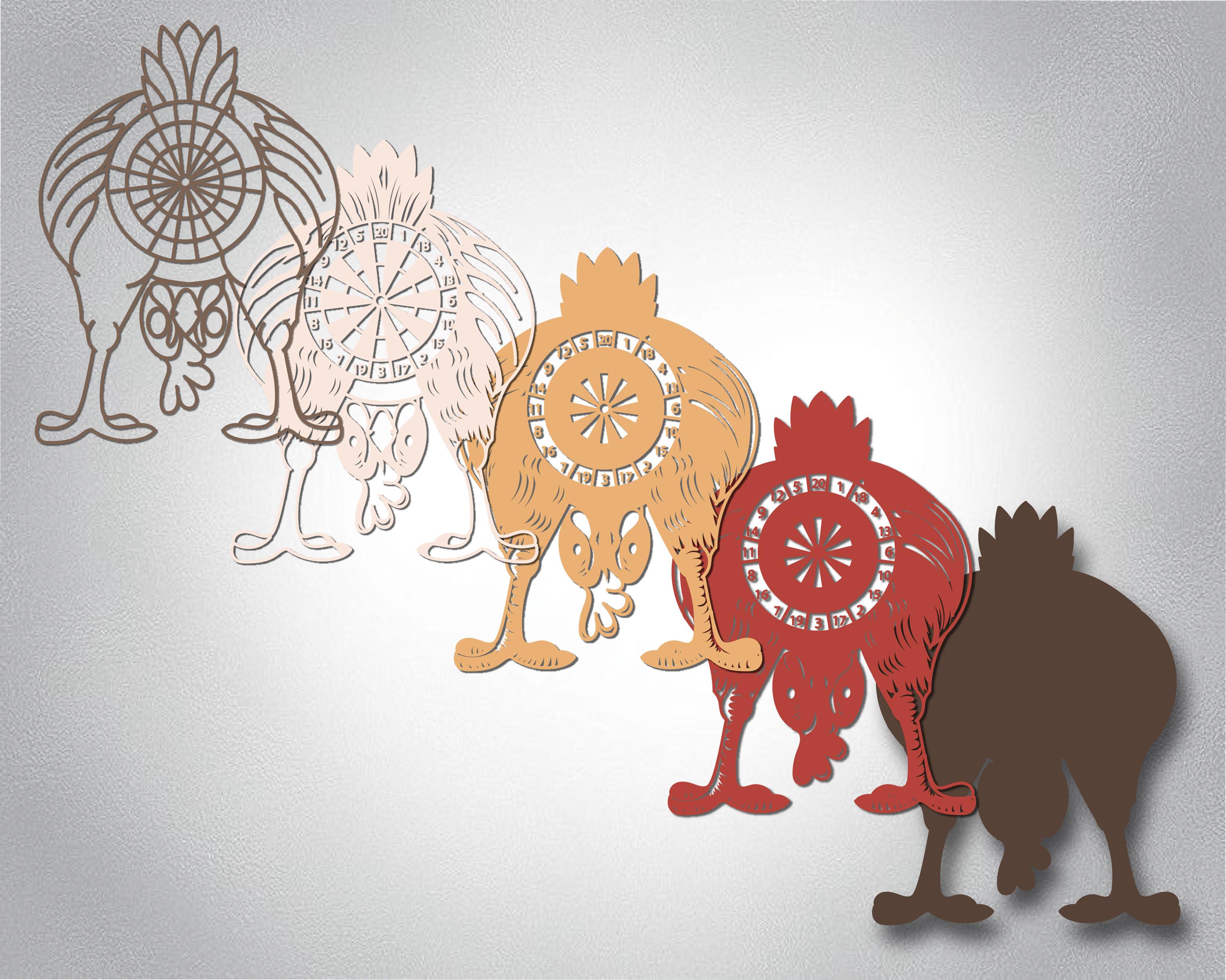 Chicken Darts Multilayer SVG, Laser Cut ,paper Cut File,for Cnc,mandala ...