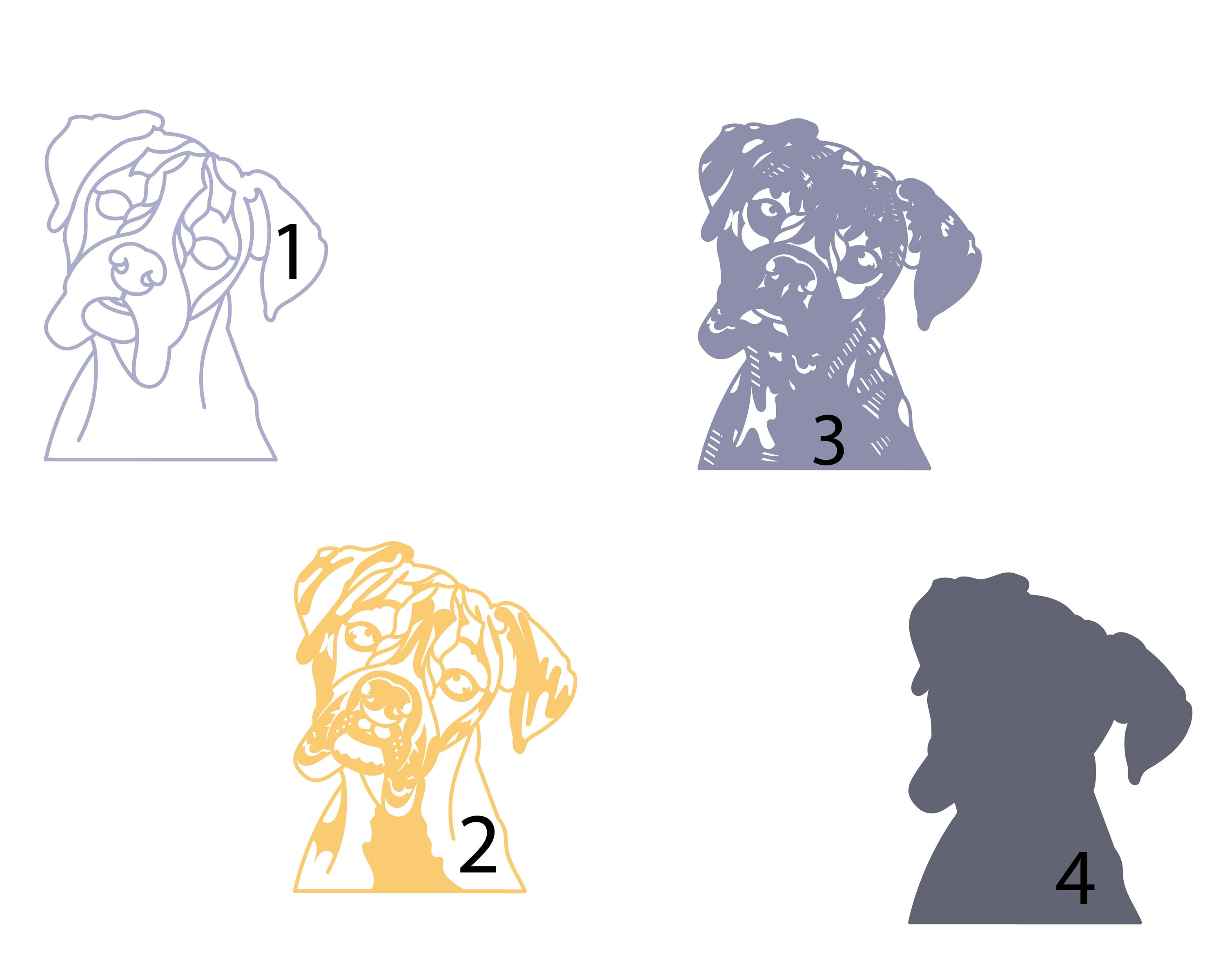 Boxer Dog Multilayer Svg/dog Laser Cut/boxer Dog Paper Cut/3d Mandala ...