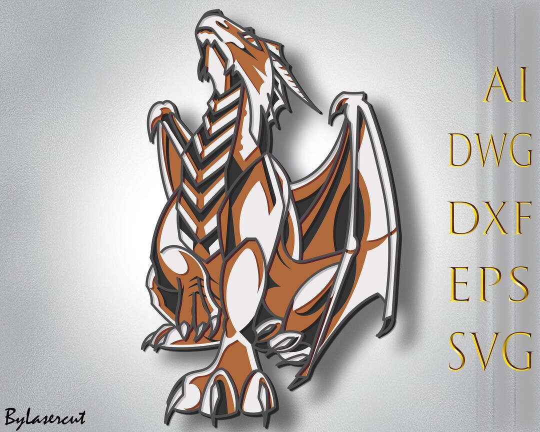 Dragon Multilayer Svg,dragon 3D Layer Svg ,laser Cut,paper Cut, Dxf ...