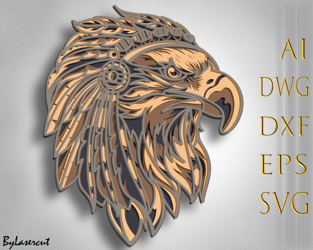 Patriotic Eagle 3d Layered Svg,3d Layer Eagle,laser Cut,paper Cut,eagle ...