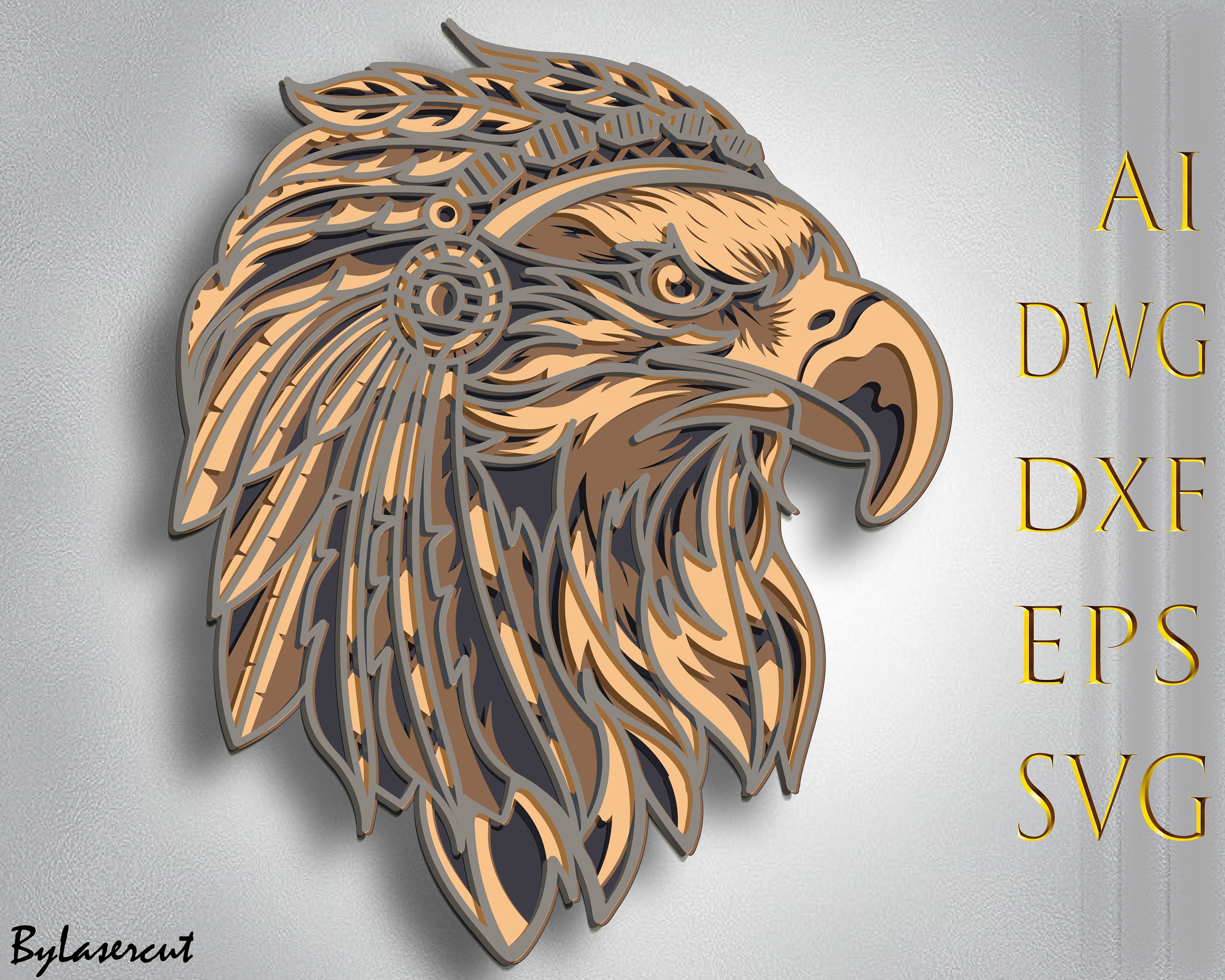 Patriotic Eagle 3d Layered Svg,3d Layer Eagle,laser Cut,paper Cut,eagle ...