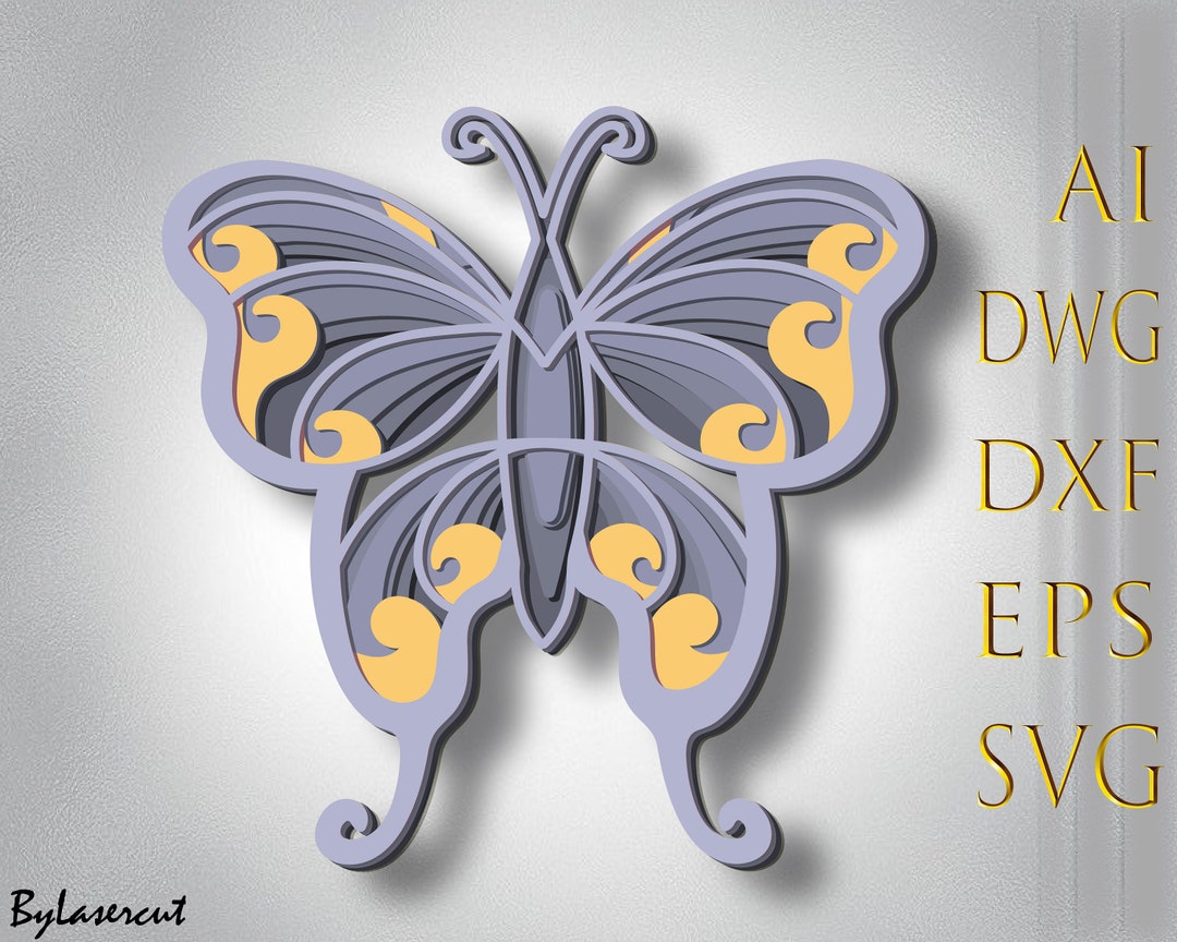 Butterfly 3D Layered Svg,butterfly Laser Cut,butterfly Paper Cut,3d ...