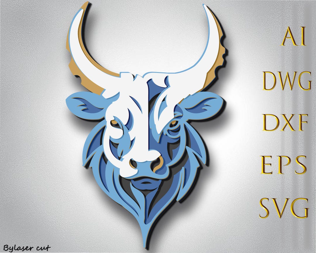Bull Laser Cut Files Buffalo SVG Vector, Bull Laser Cut and Glowforge ...