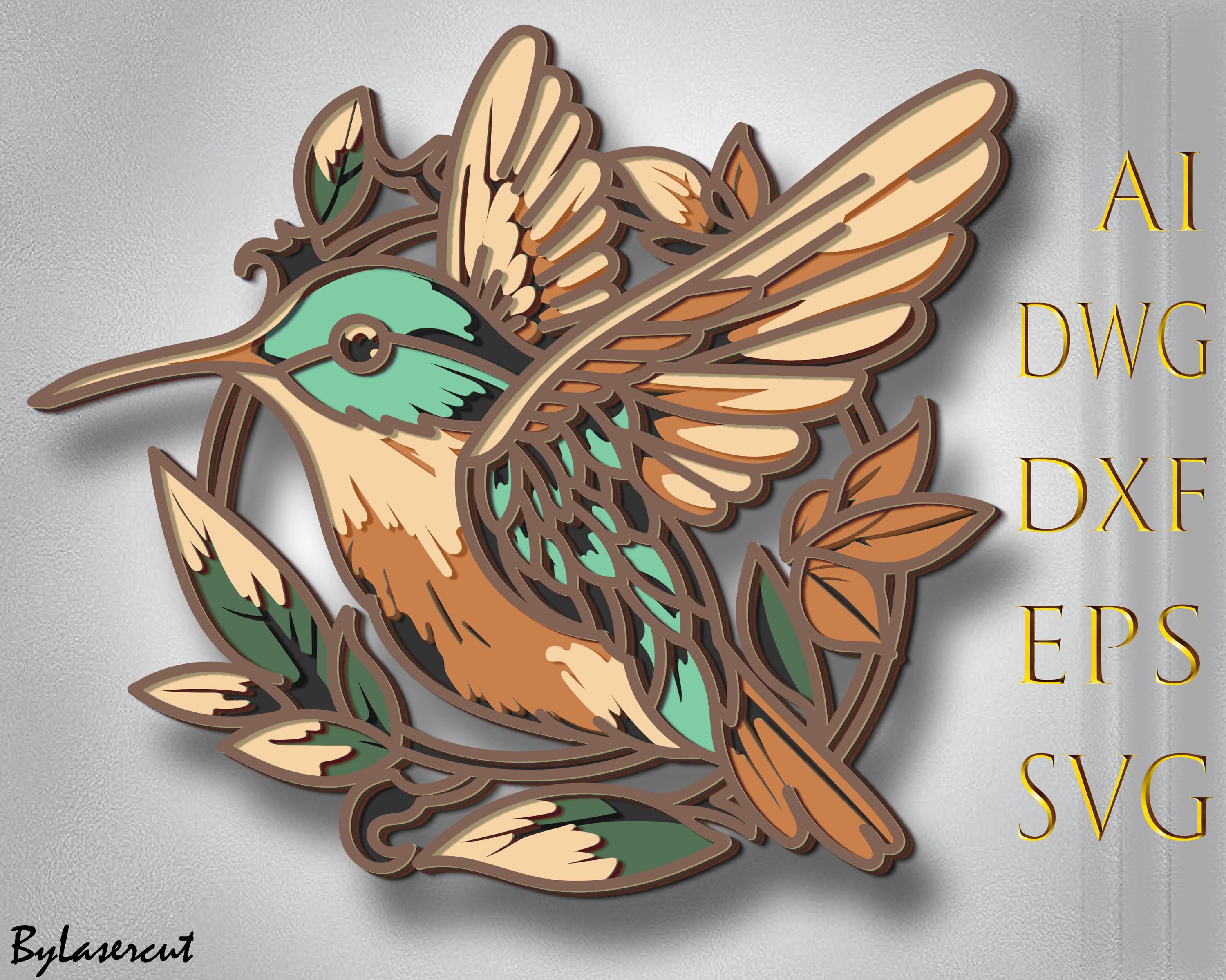Hummingbird Multilayer Svg,laser Cut,paper Cut File,cnc,3d Mandala ...