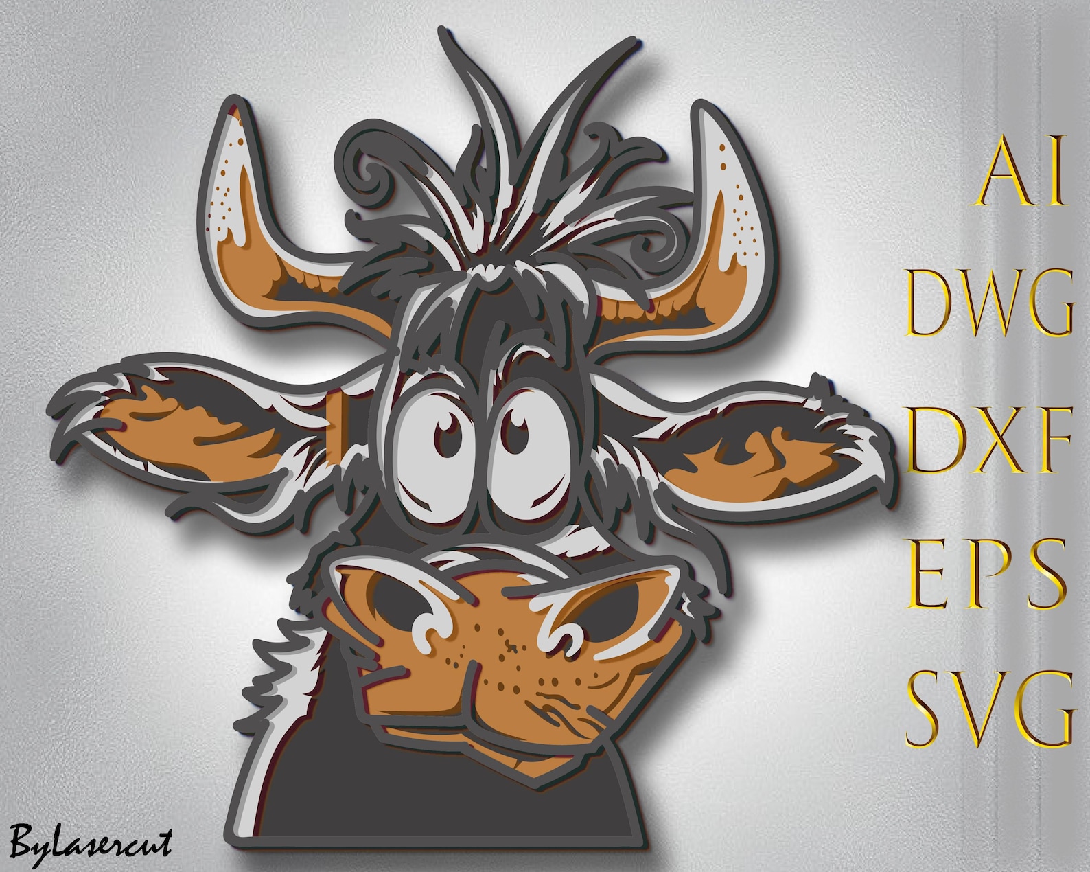 Cow Multilayer Svg,laser Cut File,paper Cut,3d Layered Design,mandala ...