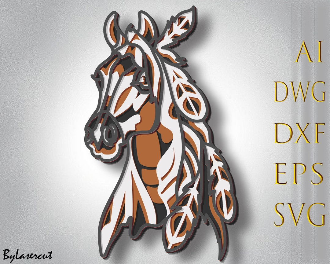 Indian Horse Layered SVG: Mandala Laser Cut File (digital Download ...