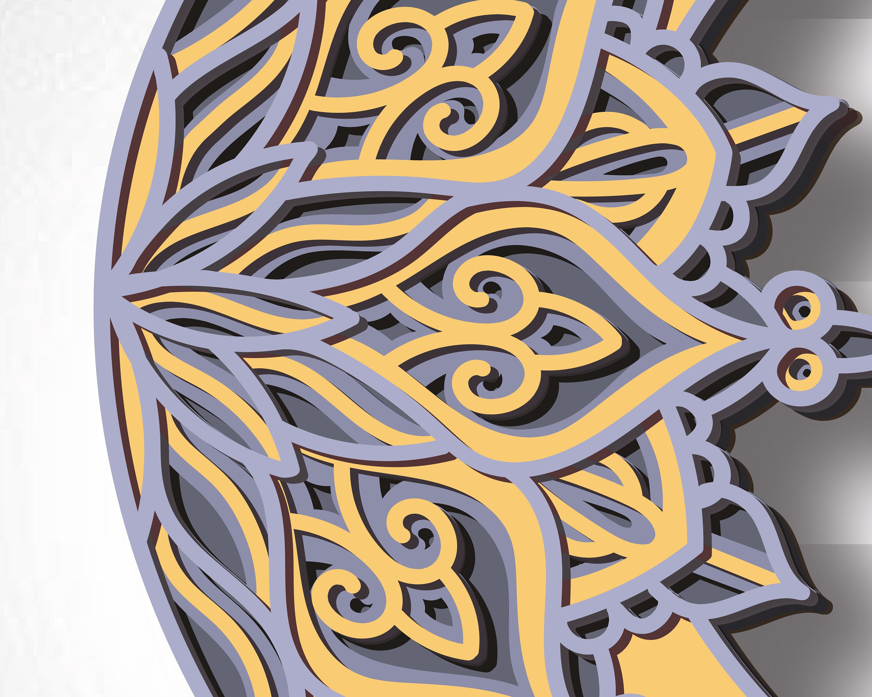 Moon Mandala 3d Layered Svg,3d Layer Moon,moon Laser Cut,moon Paper Cut ...