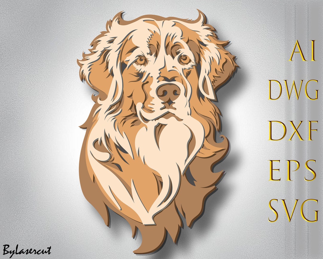 Golden Retriever Dog Multilayer Svg,dog Laser Cut,dog Paper Cut,golden ...