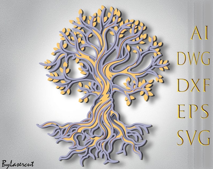 Father Tree of Life 3D Layered SVG Bundle: Laser Cut Wood Gift (digital ...