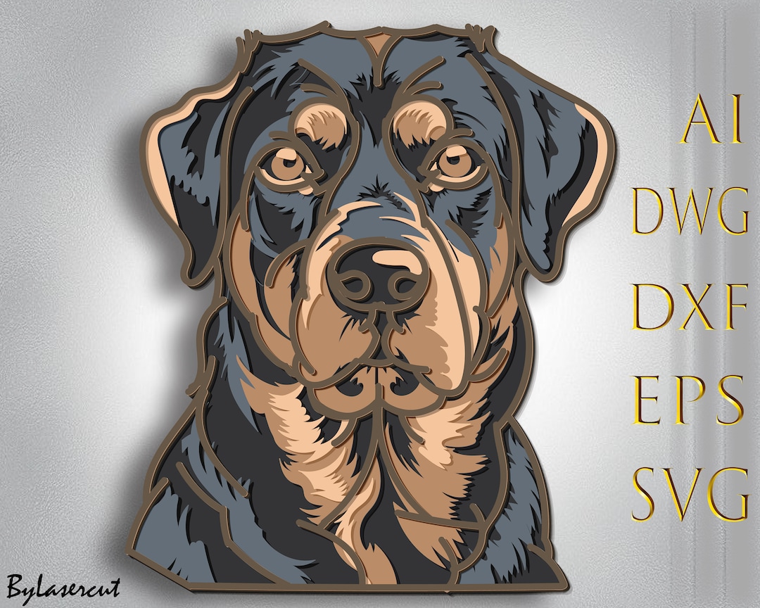 Rottweiler Multilayer Dog SVG, Laser Cut,paper Cut File,digital ...