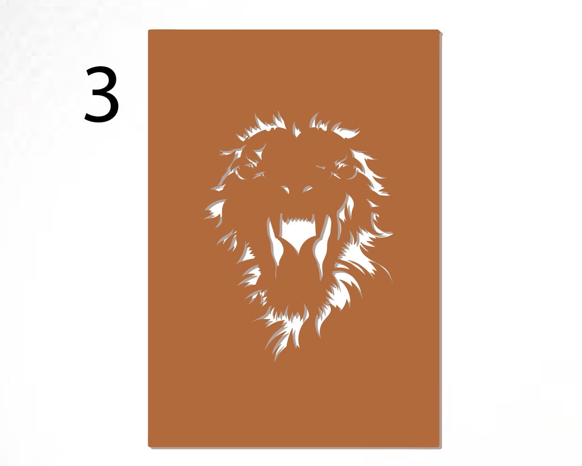 Lion 3d Layered Svg,3d Layer Lion,lion Laser Cut,paper Cut,lion Dxf ...