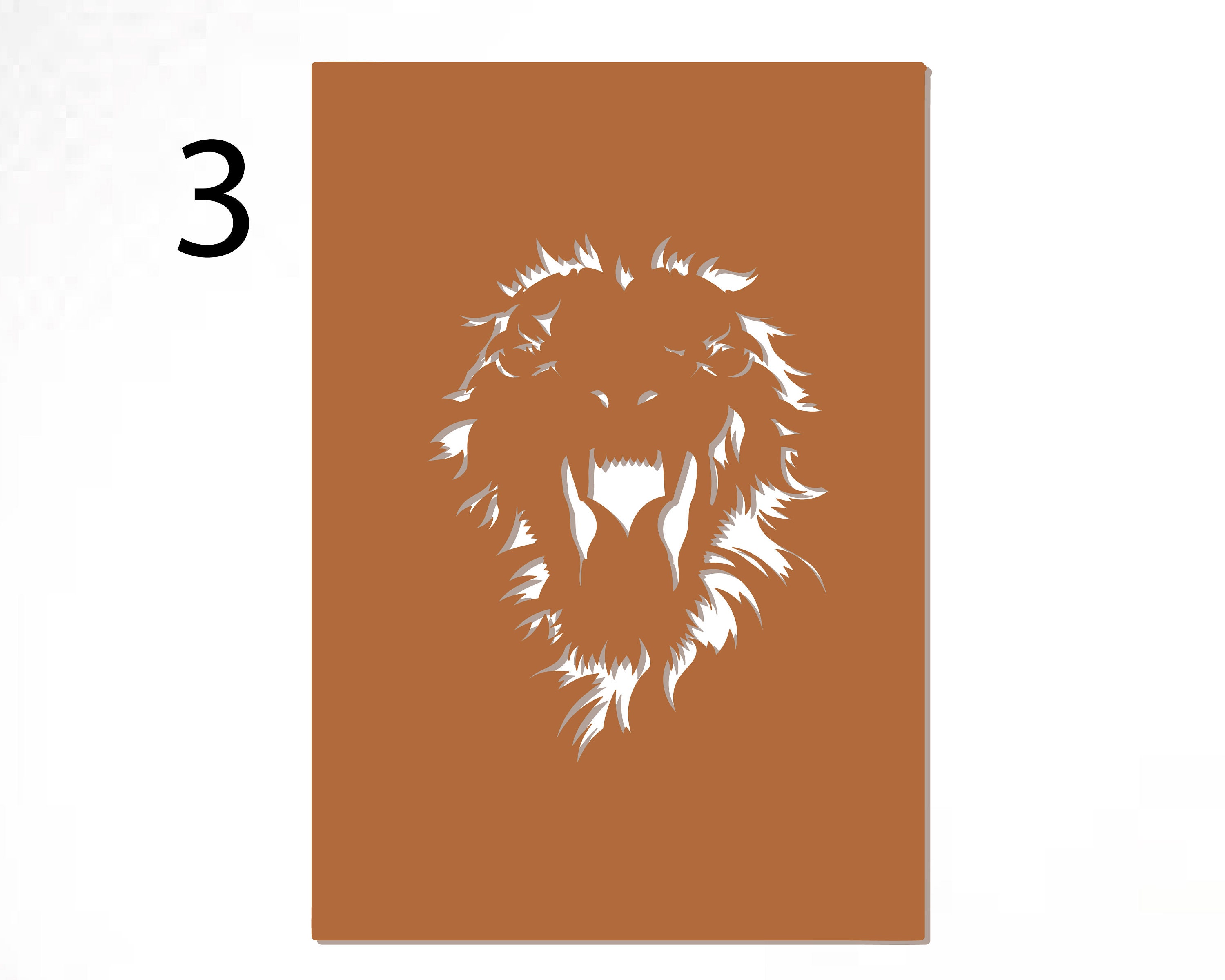 Lion 3d Layered Svg,3d Layer Lion,lion Laser Cut,paper Cut,lion Dxf ...