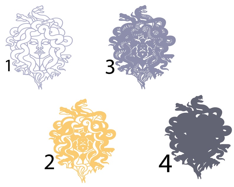 Medusa Gorgon Multilayer Svg/medusa Laser Cut/medusa Paper Cut/medusa ...