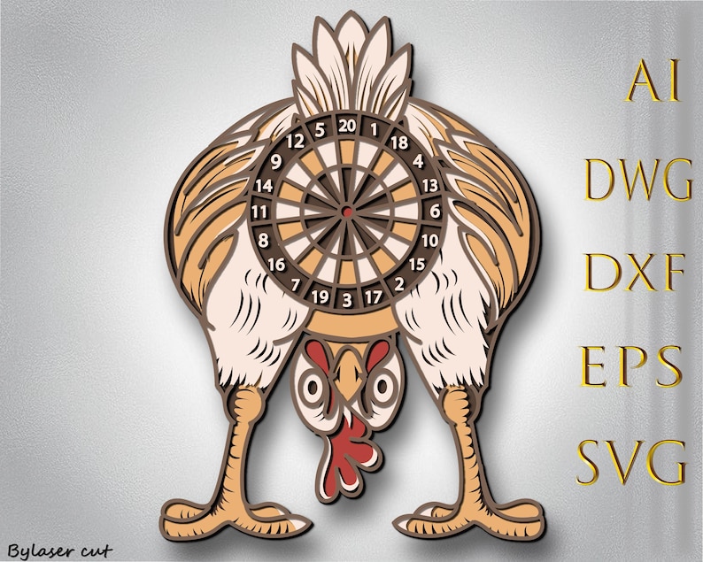 Chicken Darts Multilayer SVG, Laser Cut ,paper Cut File,for Cnc,mandala ...