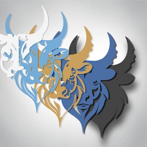 Bull Laser Cut Files Buffalo SVG Vector, Bull Laser Cut and Glowforge ...