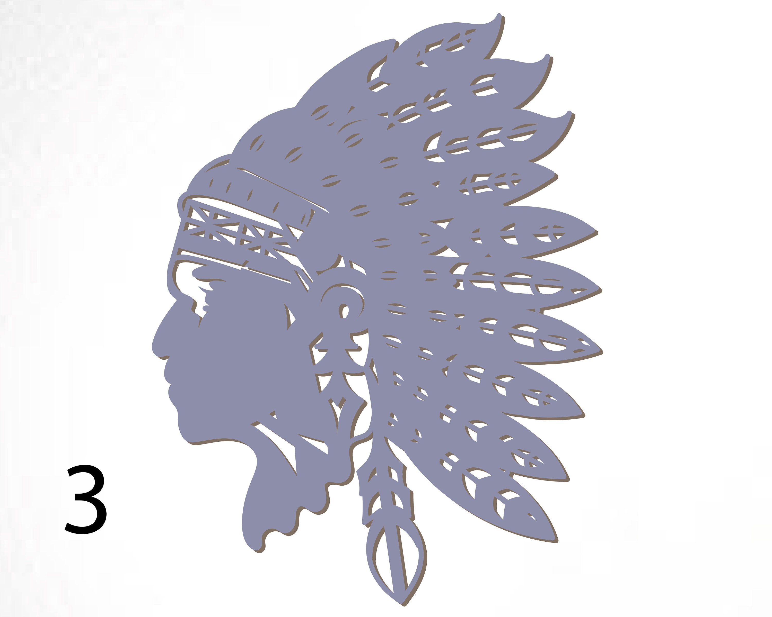 American Native Multilayer Svg,laser Cut File,paper Cut,3d Layered ...
