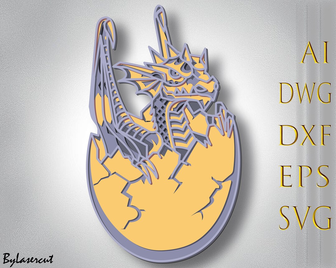 Dragon Multilayer Svg,dragon 3D Layer Svg ,laser Cut,paper Cut, Dxf ...