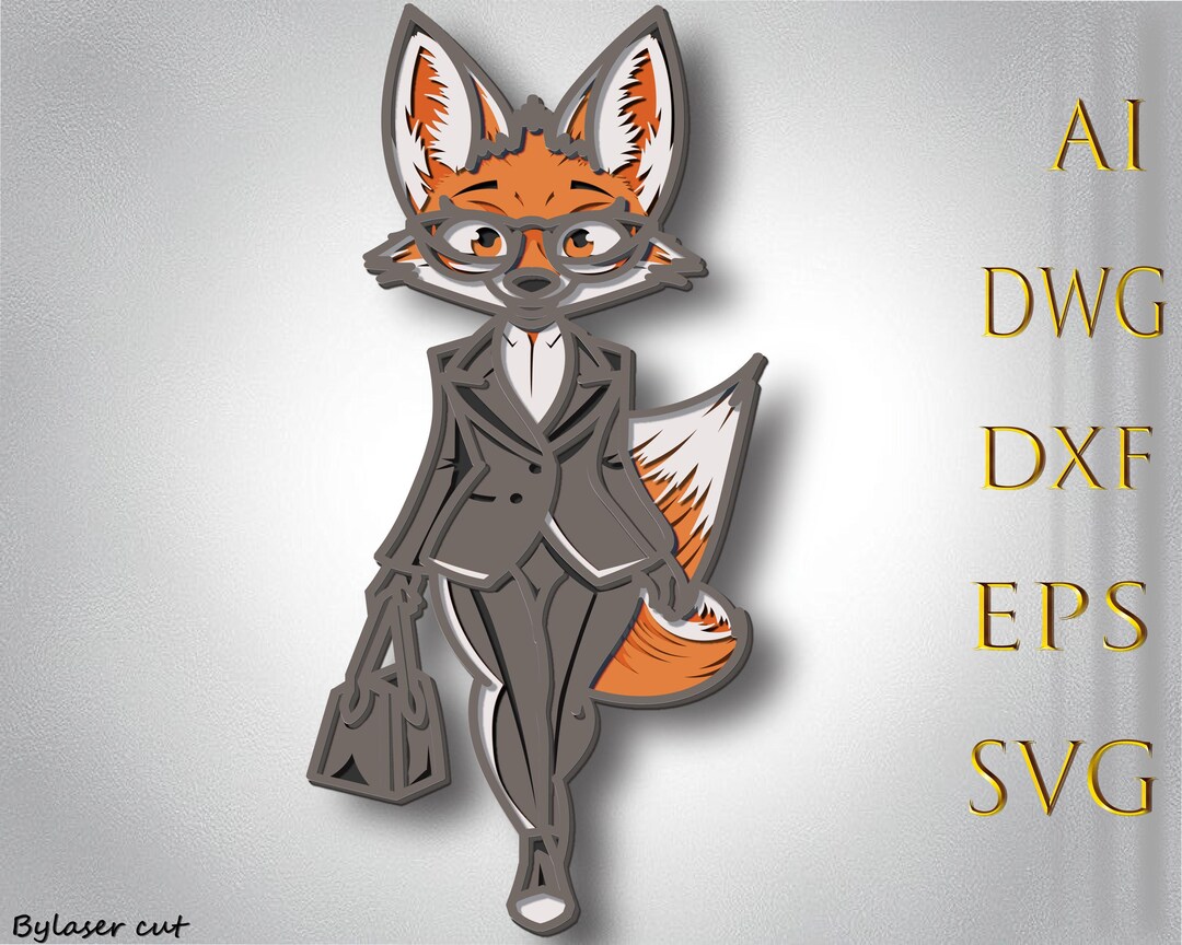 Fox Multilayer Svg,laser Cut,paper Cut File,for CNC Router,3d Layered ...