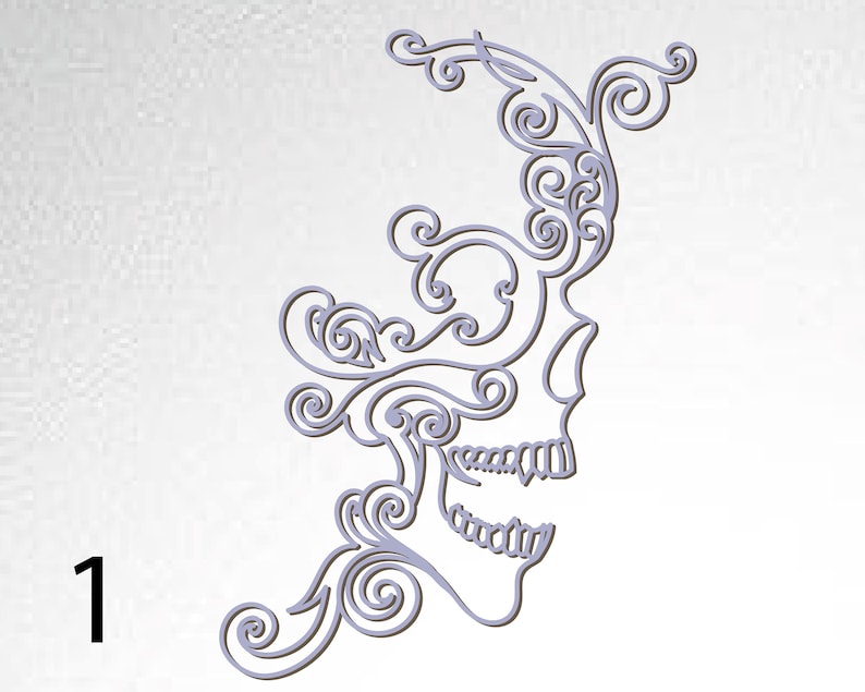 Calavera vintage multicapa Svg, Calavera de azúcar cortada a láser ...