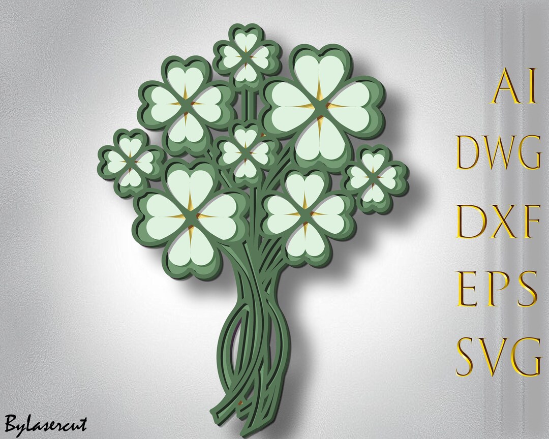 Shamrock Multilayer Svg,3d Layer Svg ,laser Cut,paper Cut,shamrock for ...