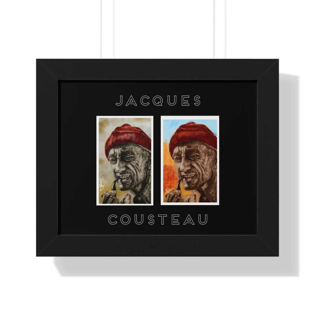 Jacques Cousteau Double Portrait Framed Horizontal Poster - Etsy