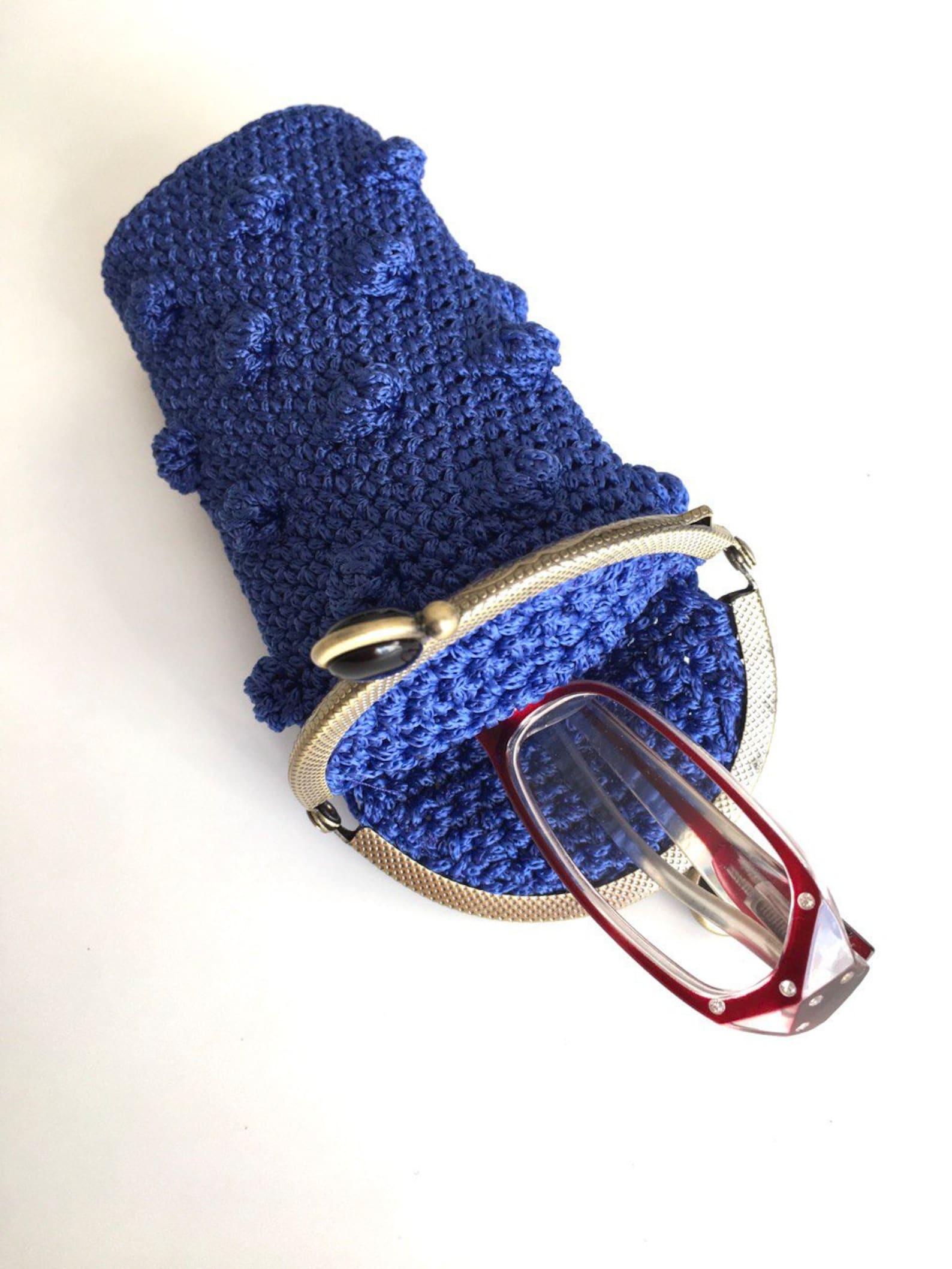Crocheted Pattern Glasses Case (rus, Eng) Vintage Glasses Case Pattern ...