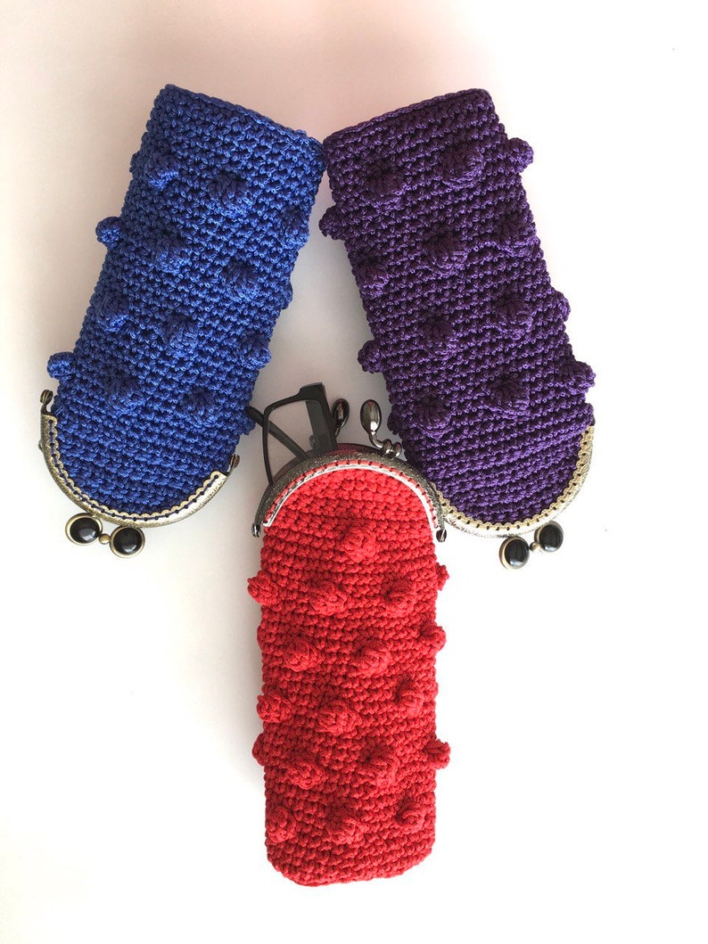 Crocheted Pattern Glasses Case (rus, Eng) Vintage Glasses Case Pattern ...