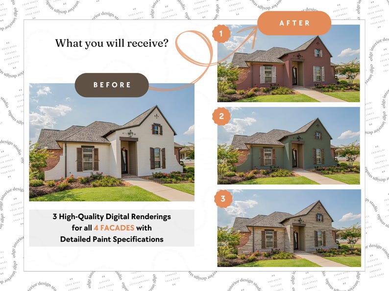 Exterior Home Color Visualization: Custom Paint Rendering (digital ...