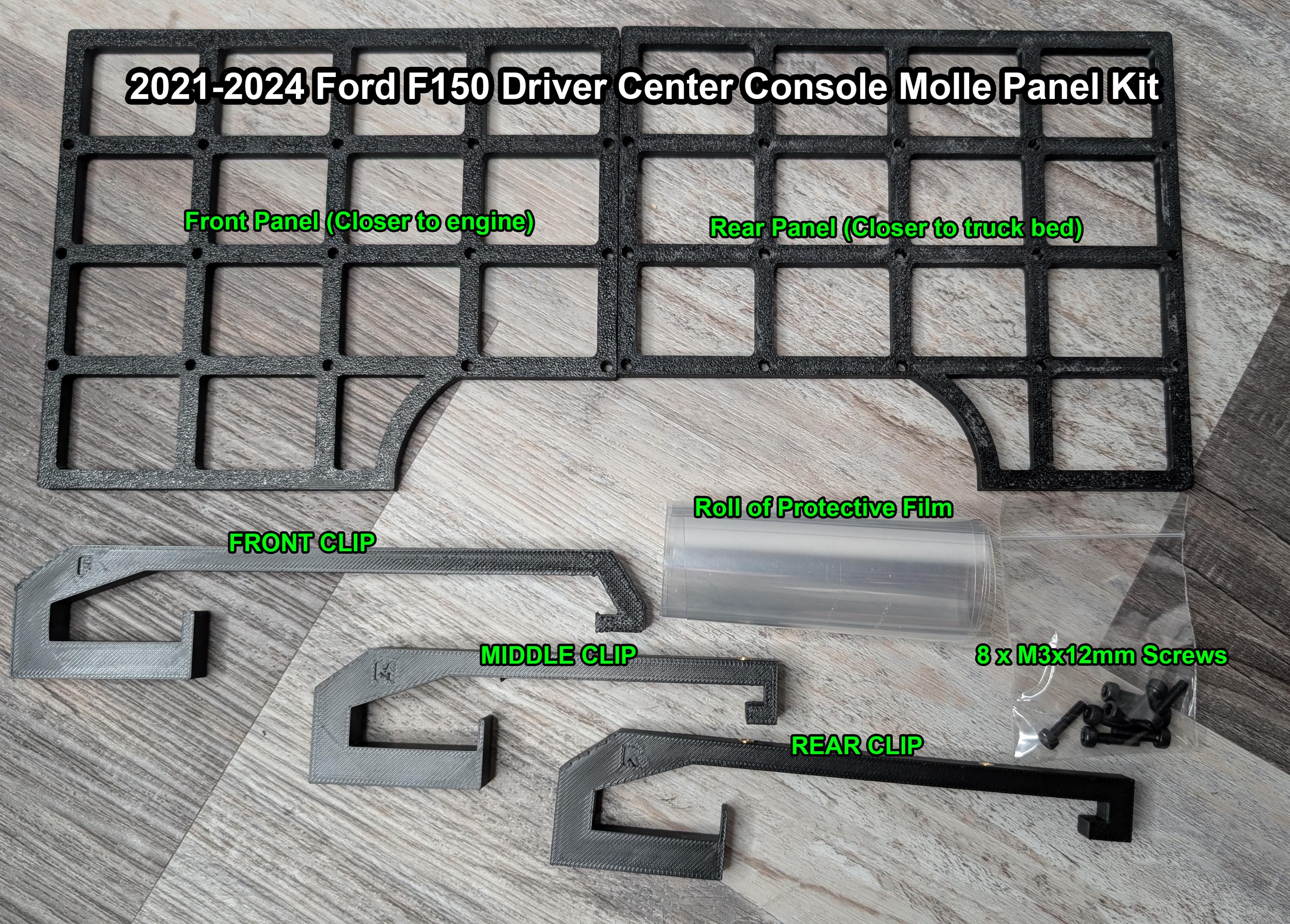 2021-24 Ford F150 raptor NO DRILL Driver-side Center Console ...