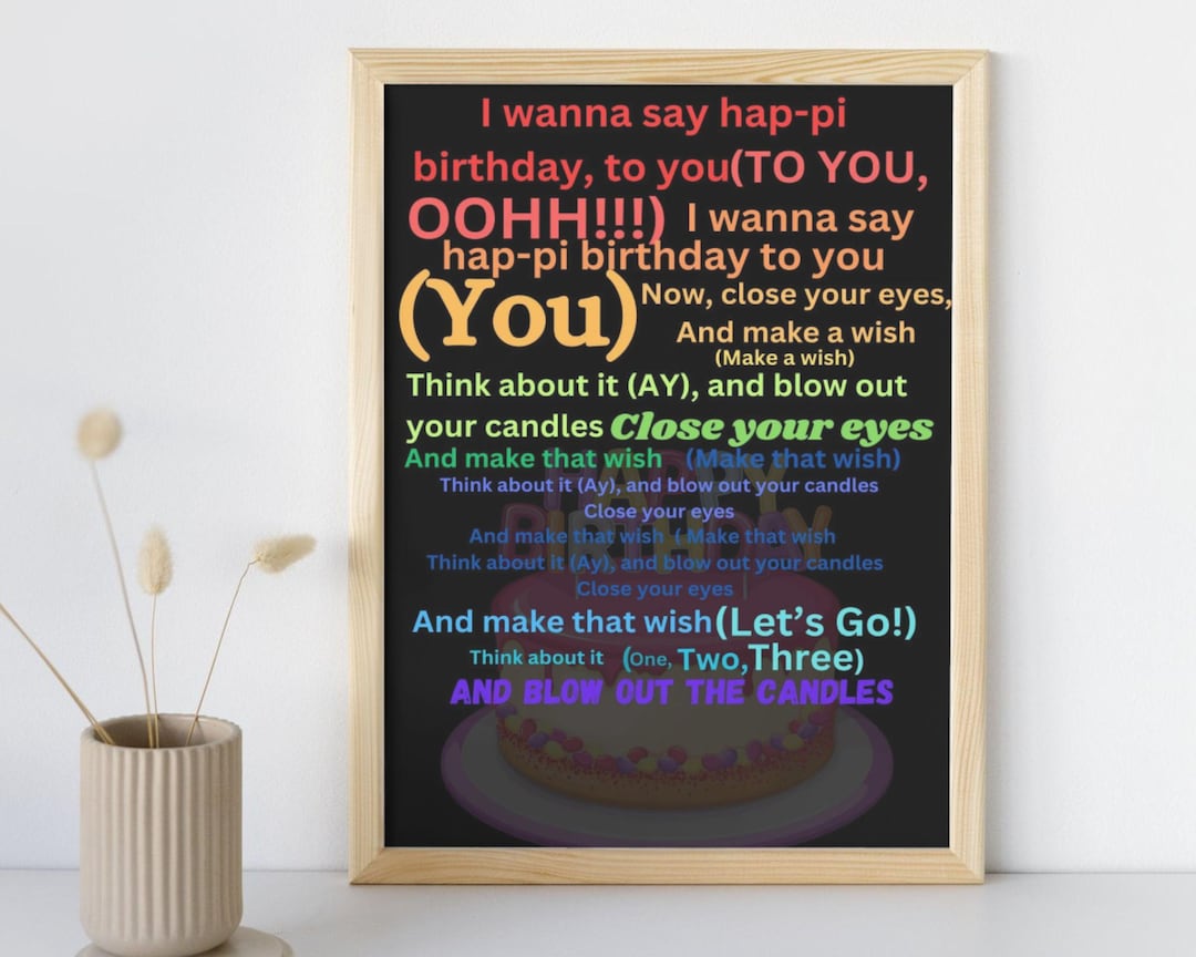 Hap-pi Birthday Song Birthday Card | Song Words | Birthday Card ...