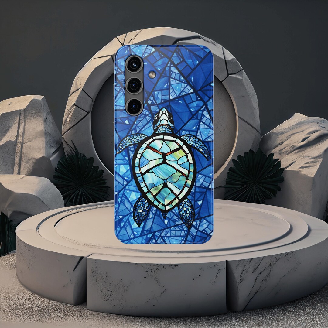 Stained Glass Effect Sea Turtle Phone Case for iPhone 15,15 Pro Max,14 ...