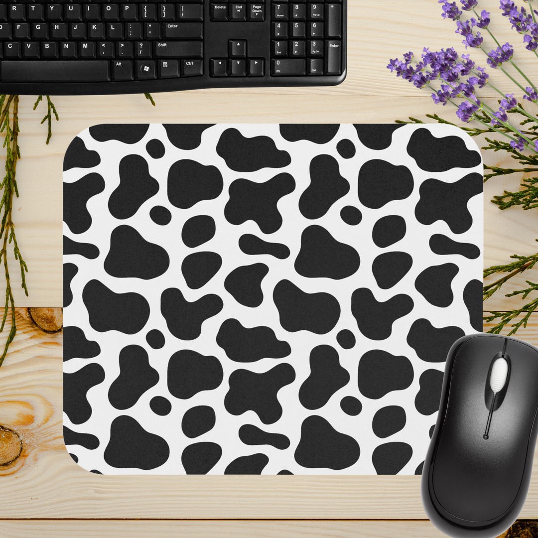 Cow Print Mouse Pad, Animal Print Desk Accessory, Cute Office Decor ...