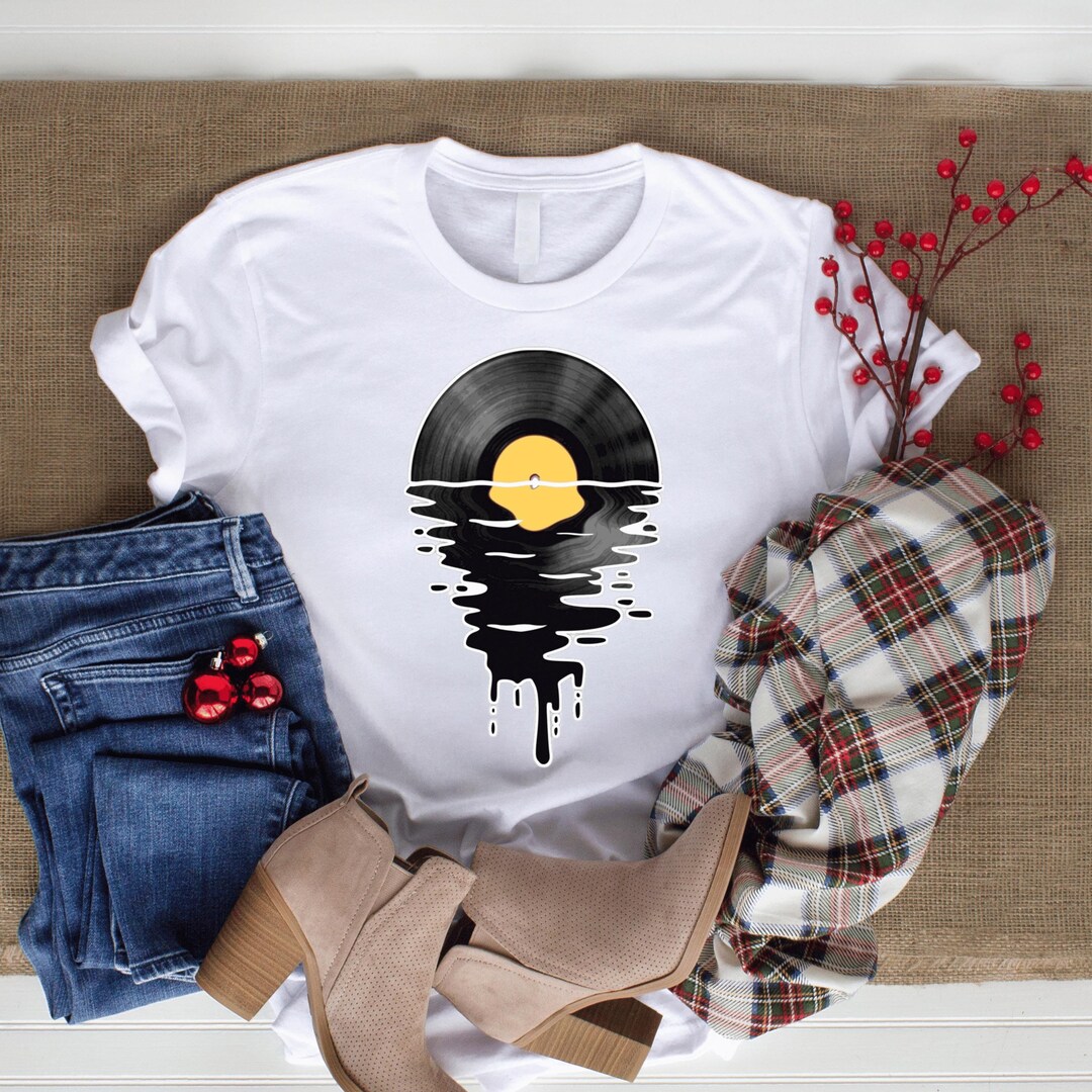 Melting Vinyl Sweatshirt, Vinyl Record T-shirt, Vinyl Cool Sunset ...
