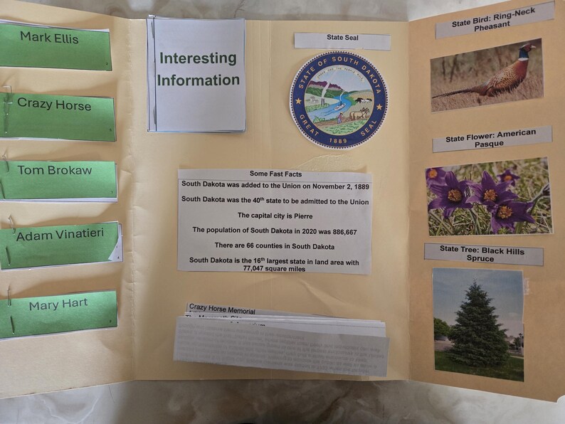 State of South Dakota Lapbook - Etsy
