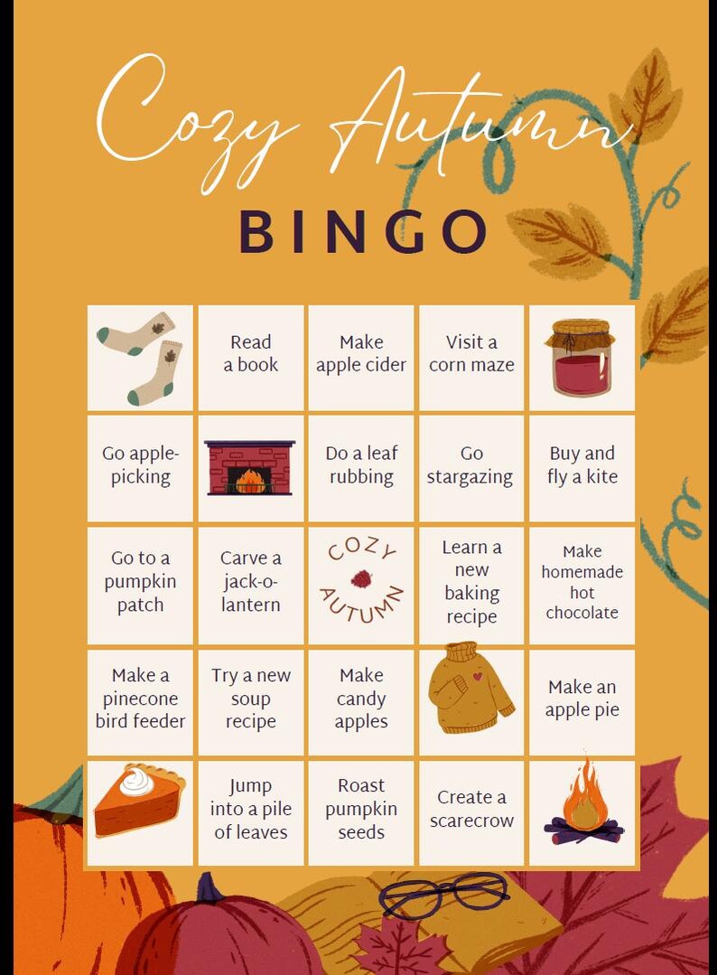 Autumn Bingo Game: Fall Activity, Family Fun - Etsy