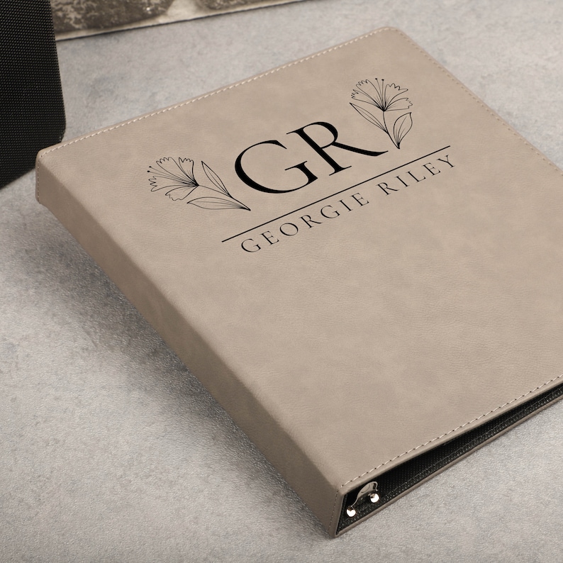 Custom Leather Binder, Custom Wedding Gift, Binder Journal, Office Gift ...