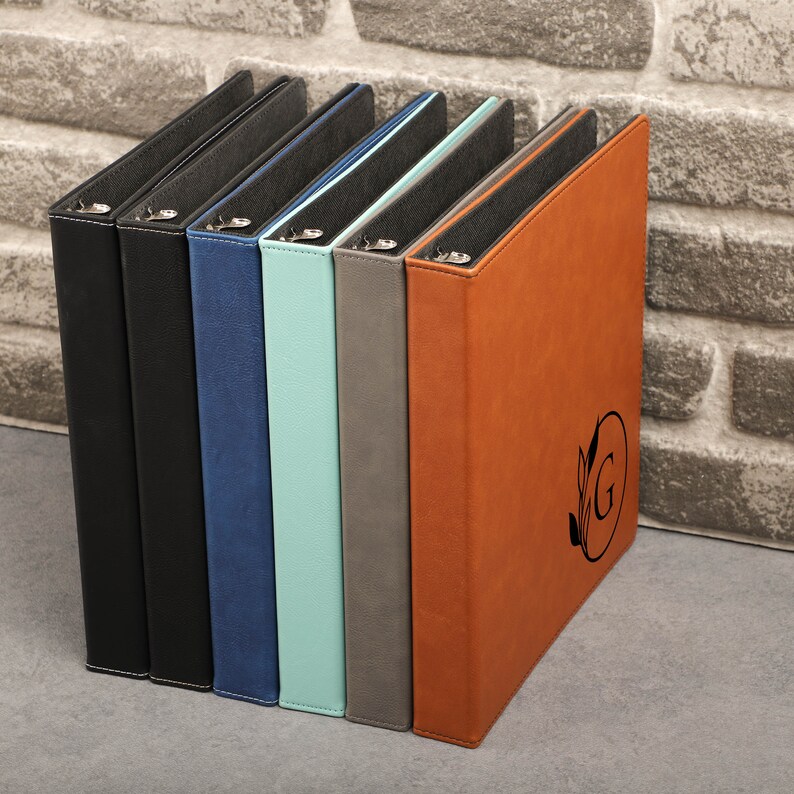 Custom Leather Binder, Custom Wedding Gift, Binder Journal, Office Gift ...