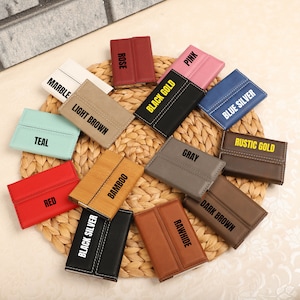 Custom Engraved Card Holder, Personalized Business Card Holder, Leather ...