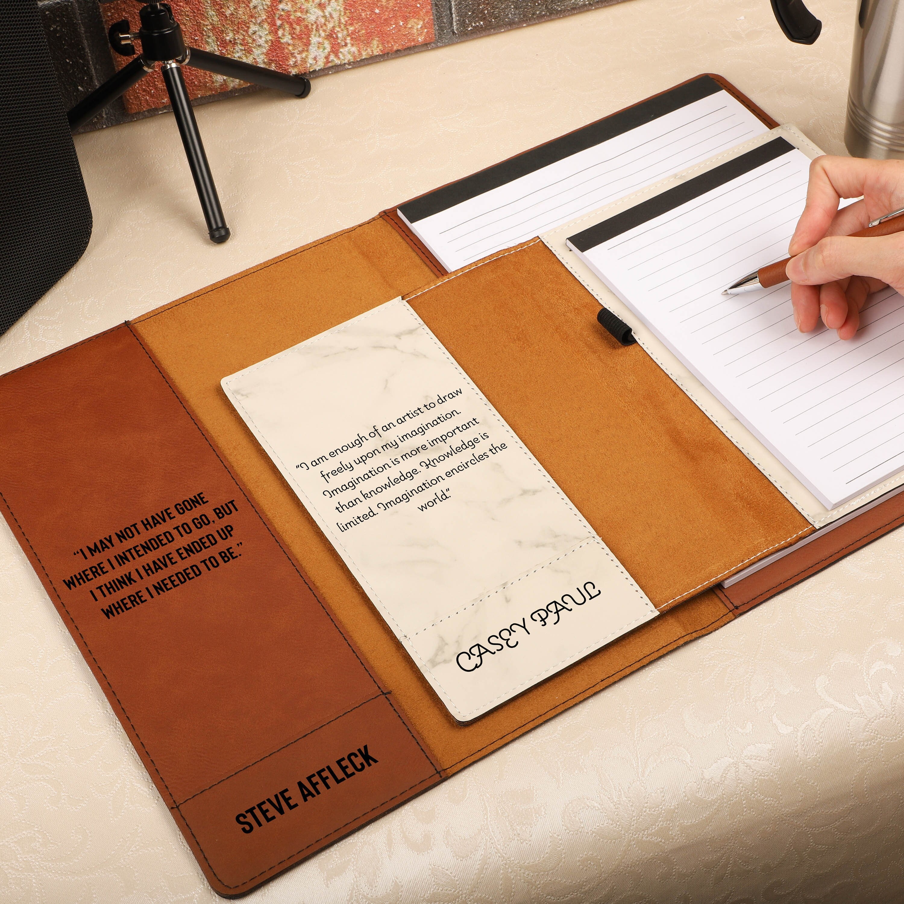 Custom Business Portfolio, Personalized Leather Portfolio, Refillable ...