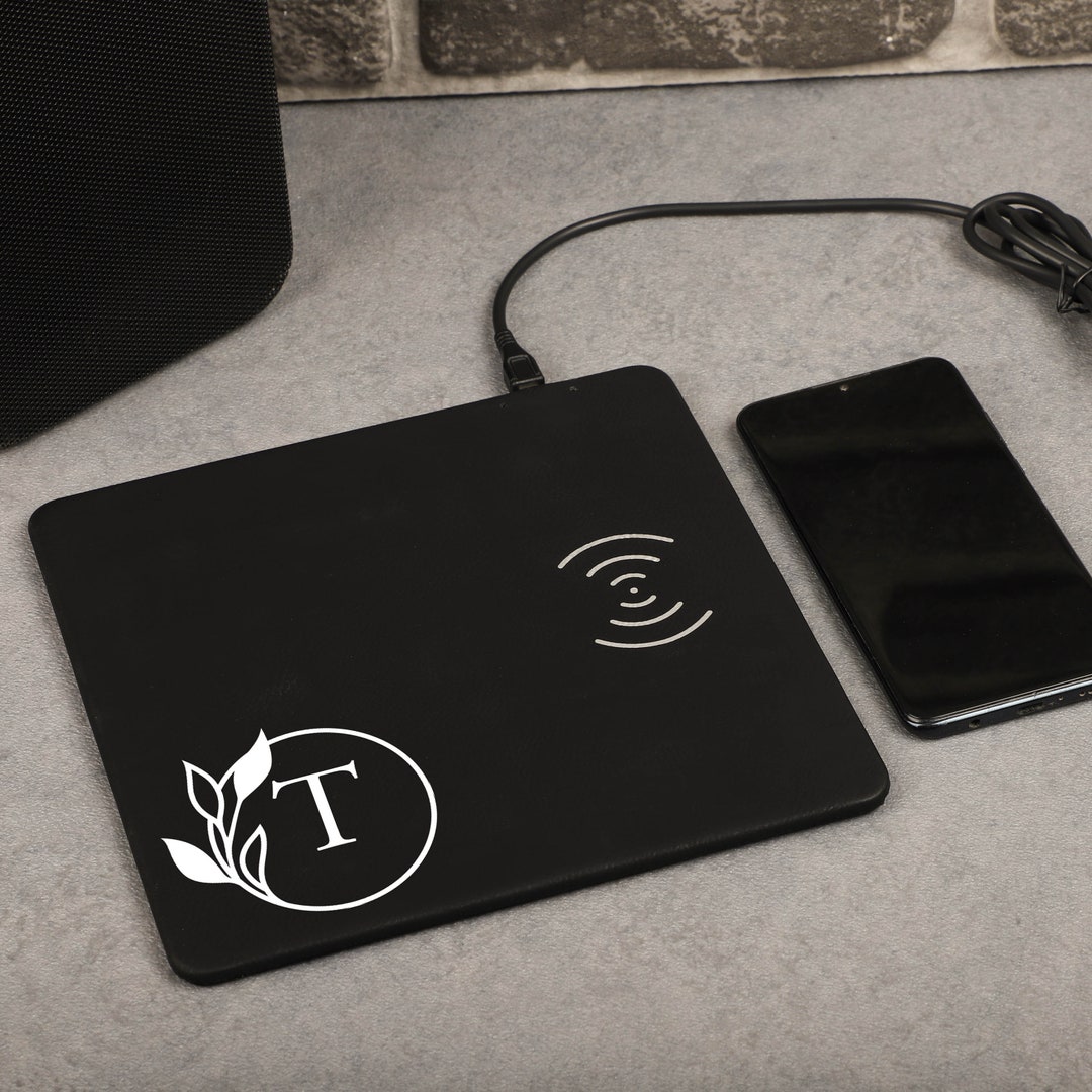 Custom Charging Mat, Personalized Wireless Charger Pad, Leather Mouse ...