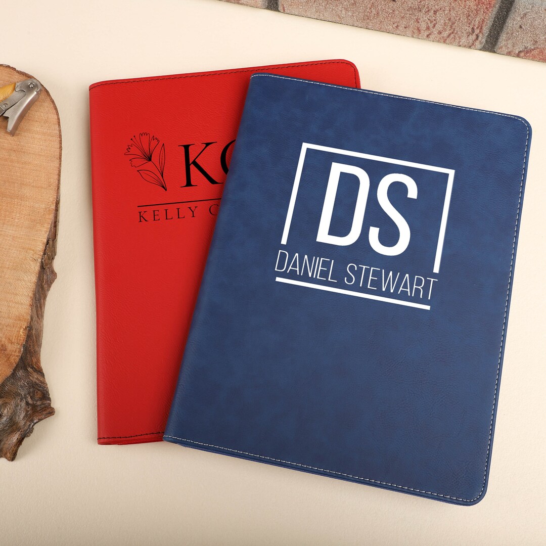 Personalized Leather Portfolio, Journal With Name, Zipper Portfolio ...