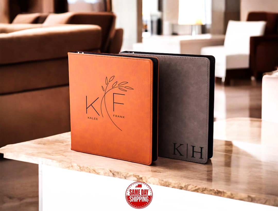 Personalized Leather Binder, Custom Leather Binder, Custom Wedding Gift ...