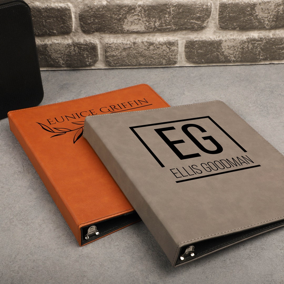 Personalized Vegan Leather Binder, Custom Leather Binder, Custom ...